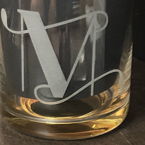 Anthropologie | Dining | Anthropologie Etched Glass Monogram Tumbler ...